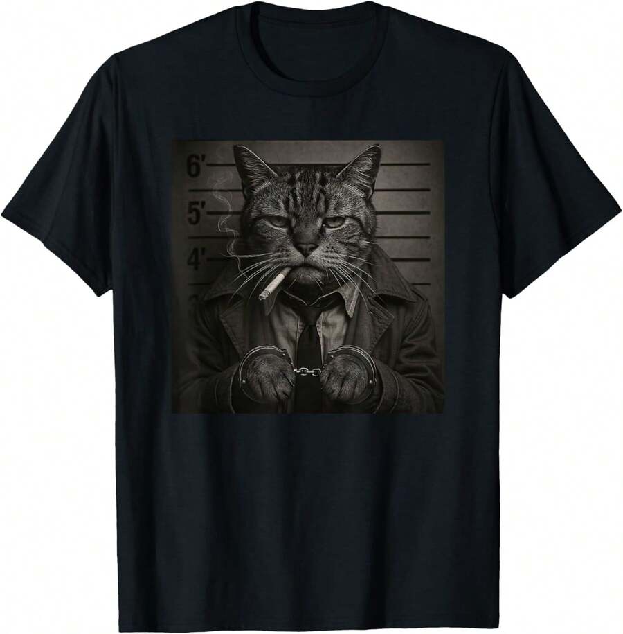 Funny Cat Mugshot Meme T-Shirt | SHEIN USA