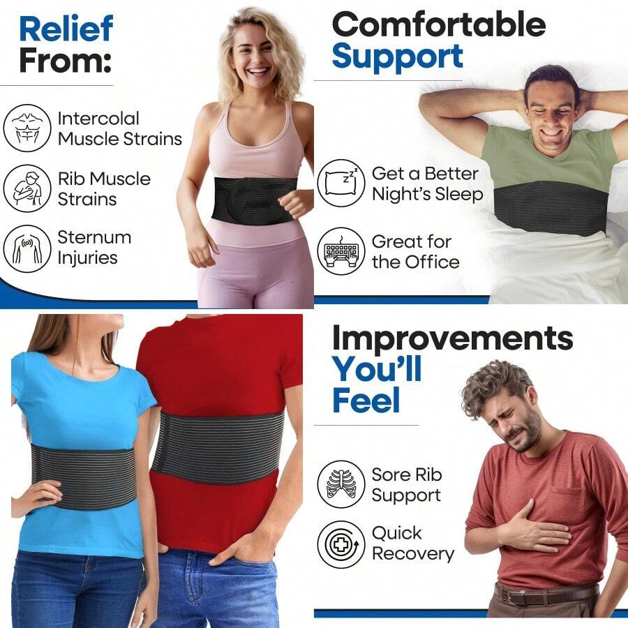 New Rib Brace Chest Binder Rib Belt To Rib Cage Pain Chest Compression ...