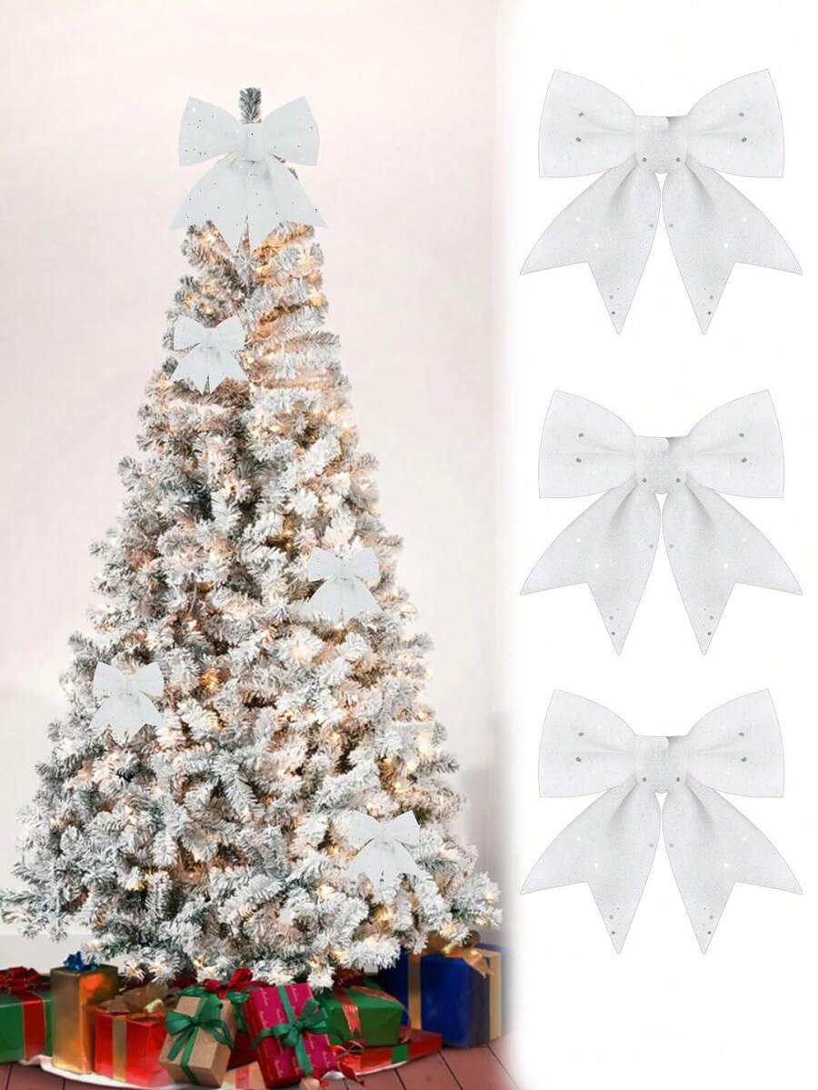 3 Stück/1 Stück - Weihnachtsschleife - Große lockige Weihnachtsschleife ...