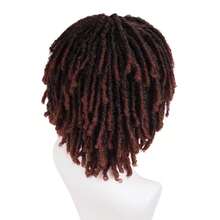 QYMens Dreadlock Wig Black Curly Male Fake Dreads Loc Short Braided Wig ...