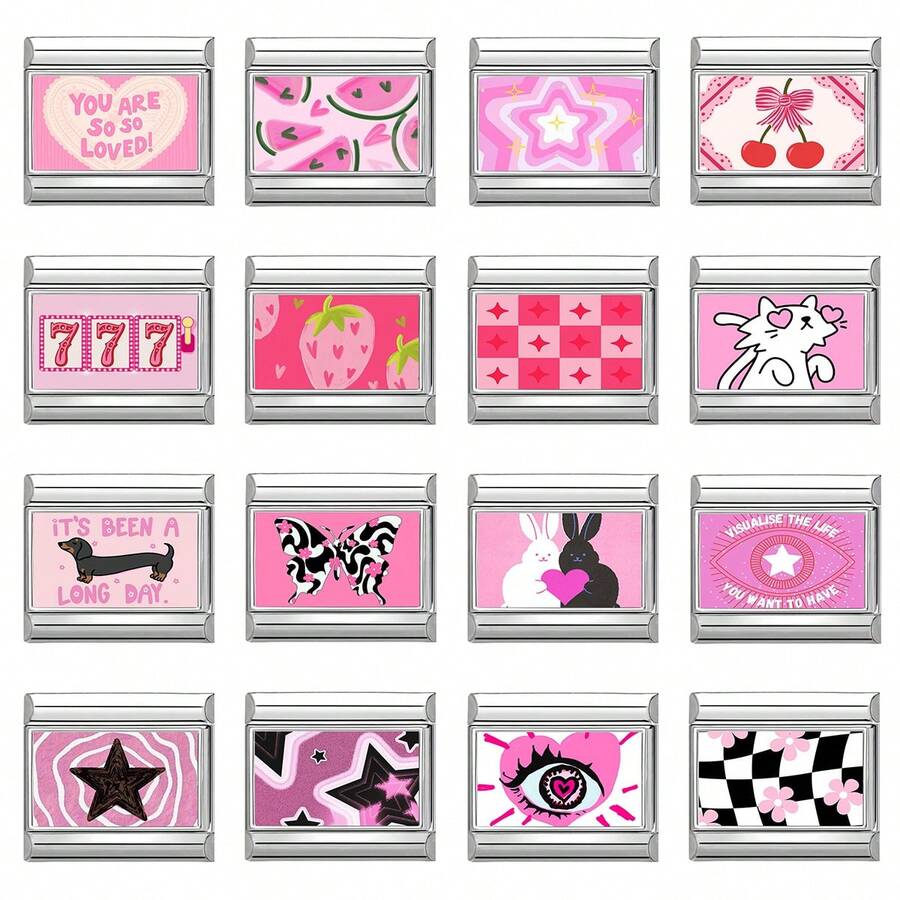 1pc DIY Modular Photo Bracelet, Featuring Animal, Heart, Letter, Fruit ...