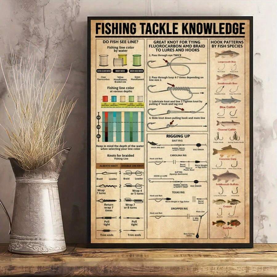 1pc Canvas Poster, Fishing Tackle Knowledge Poster, Fishing Tackle ...