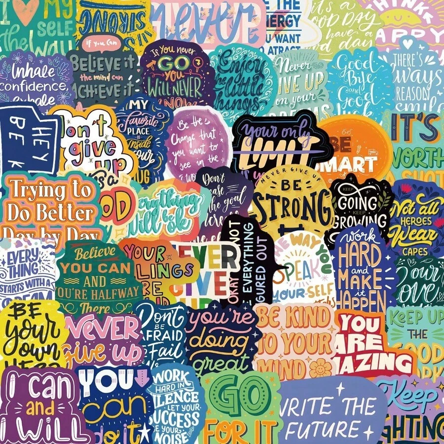50PCS Inspirational Quote Stickers - Motivational English Decals For ...