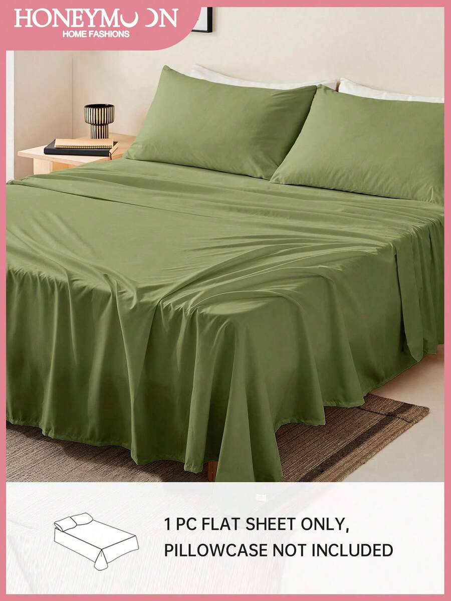 1pc Supersoft Plain Flat Sheet, Lightweight Cloud-Like Feel Bedding ...