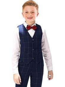 Boy Suits Slim Fit Tuxedo For Boys Plaid Suit Set For Formal Wedding ...