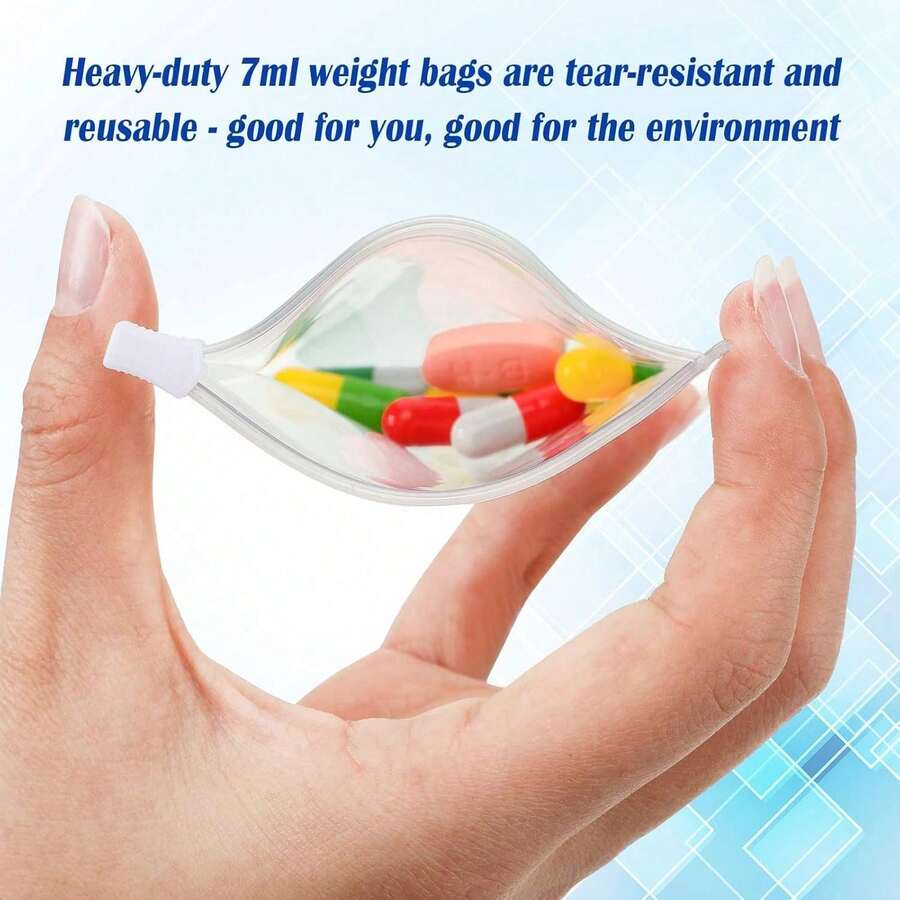 Zonon Pill Pouch Bags Zippered Reusable Pill Baggies Clear Plastic Bags ...