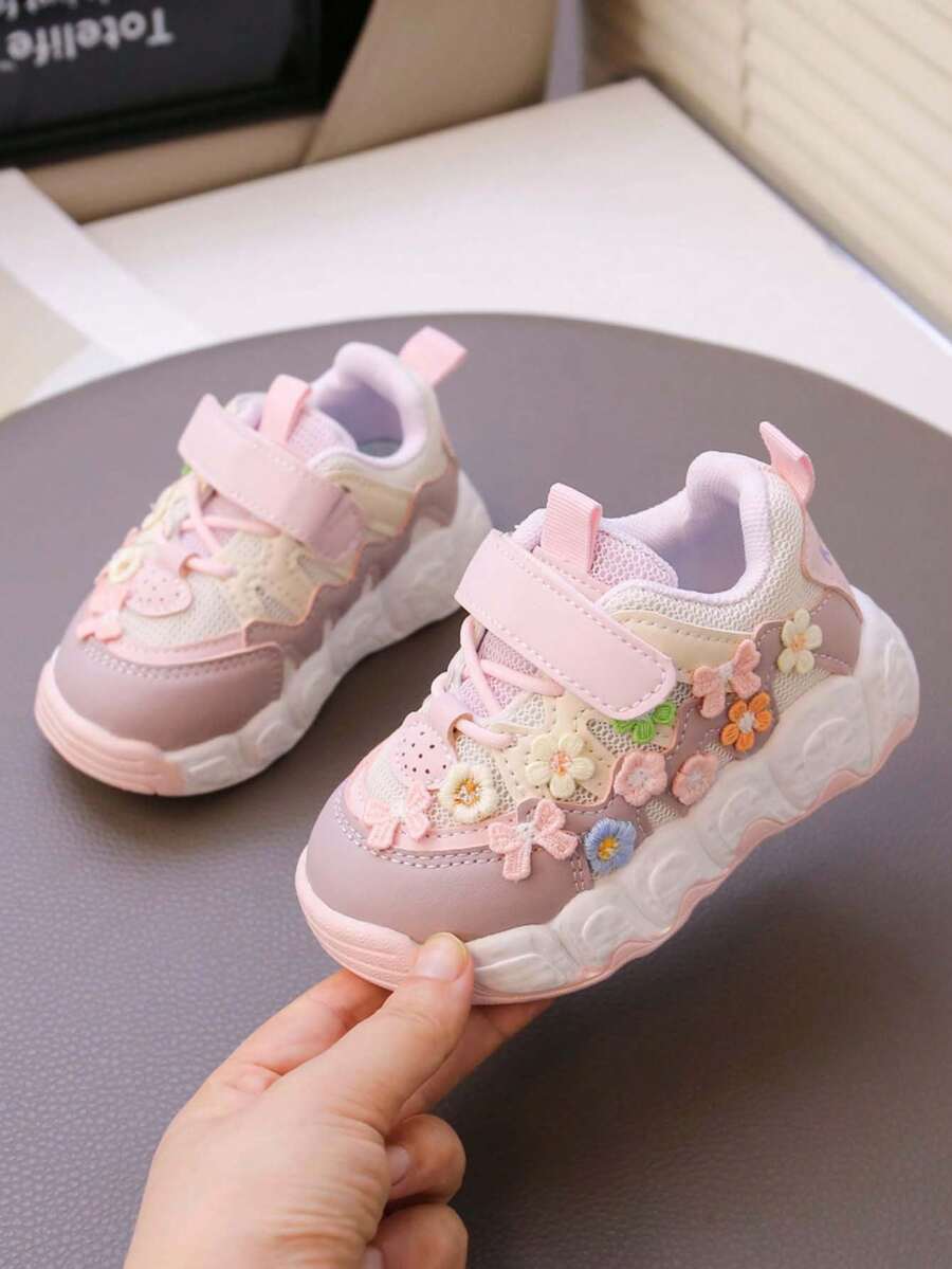 1 Pair Girls' Mesh Breathable Children's Soft Bottom Non-Slip Sports ...