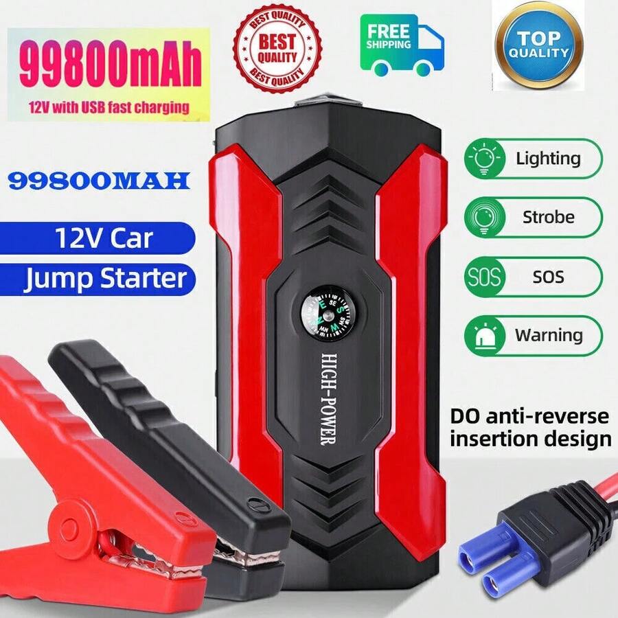 99800mAh Car Jump Starter Booster Jumper Box Power Bank Battery Charger ...