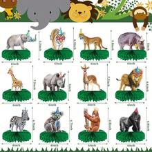 DYeaqee 12 Pcs Jungle Animals Honeycomb Centerpieces Themed Birthday ...