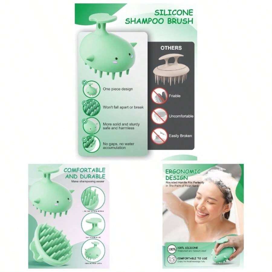 Scalp Massager Hair Growth Shampoo Brush, Silicone Scalp Scrubber ...