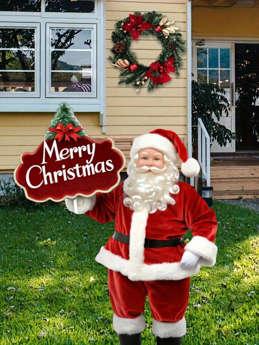 2D Acryl Weihnachtsmann Gartenstecker mit weißem Bart - Beste Outdoor ...