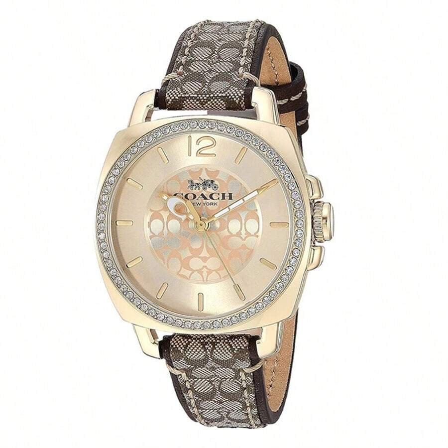 1 Piece Crystal-Accented Boyfriend-Style Watch – Coach Boyfriend Quartz ...