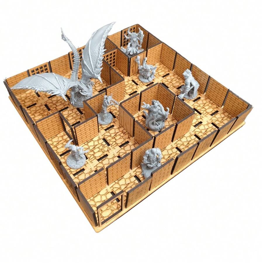 3D Modular RPG Battle Grid 25x25cm 49 Blocks Plus Walls | SHEIN Schweiz