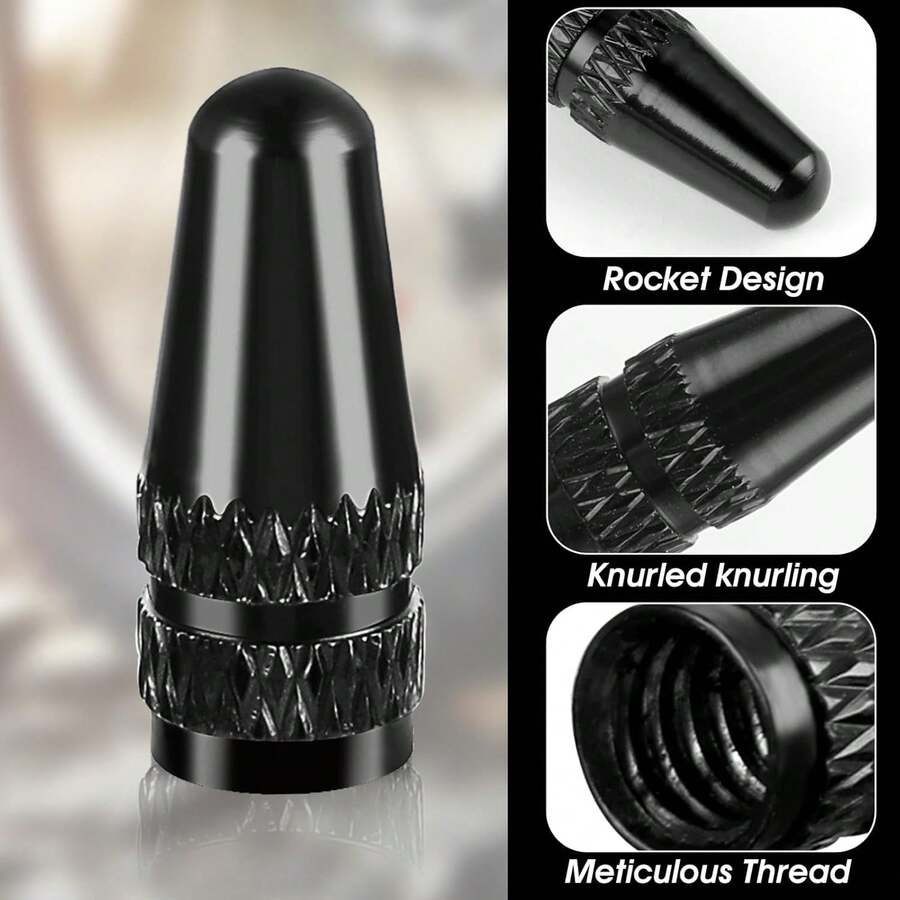 Black Presta Valve Cap, 8 Pack Aluminum Anodized Bike Valve Stem Caps ...