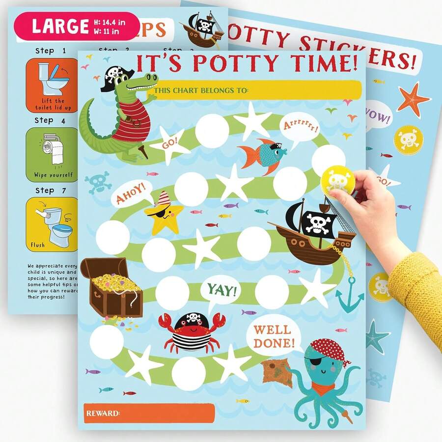 Potty Training Reward Chart For Boys - Cute Pirates - Potty Training ...