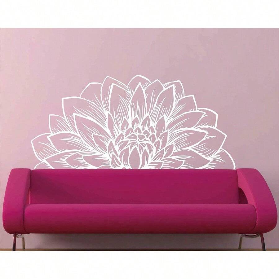 Zxr Mandala In Half Dahlia Wall Decal Lotus Flower Interior Home Decor ...