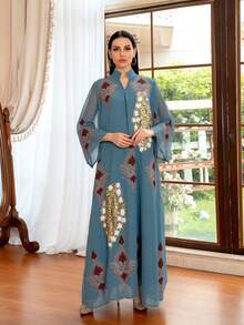 Elegant Beaded Evening Dress, Middle Eastern Formal Dress, Muslim Long ...