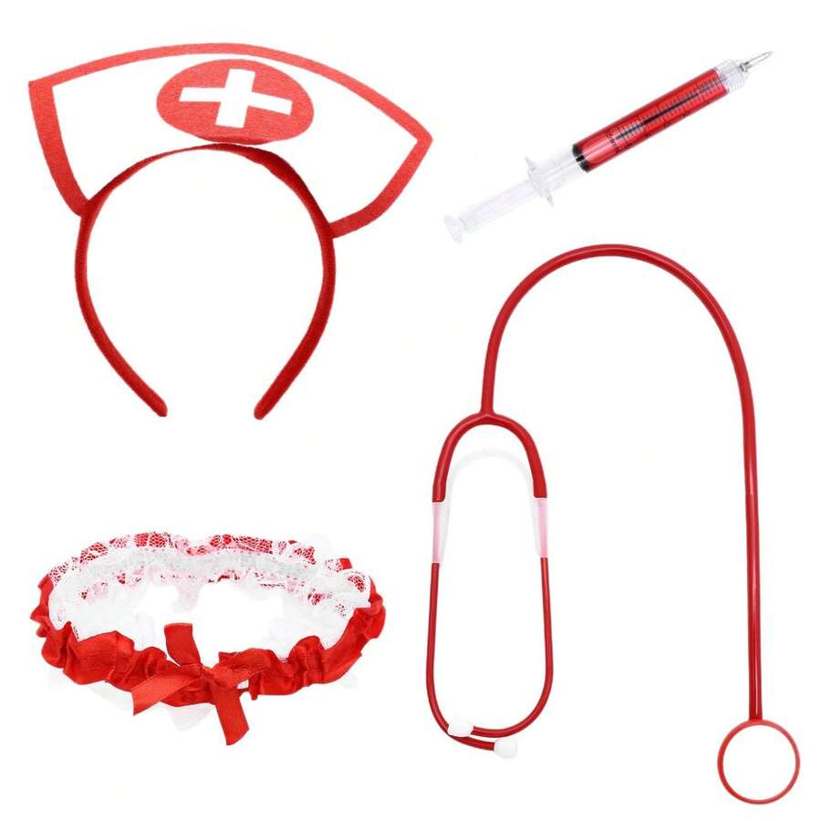 Halloween Nurse Headband Stethoscope Medical Costume Set, Halloween ...