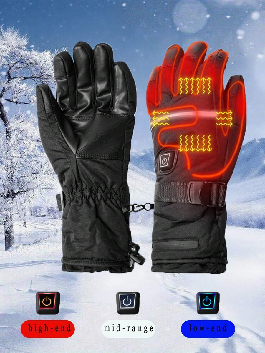 Men's Outdoor Winter Heated Warm Gloves, Electric Heating Windproof ...