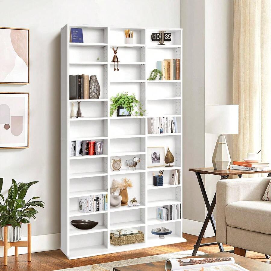 SUN YEE Bookshelf Display Shelf Bookcase CD DVD Storage Media Stand ...