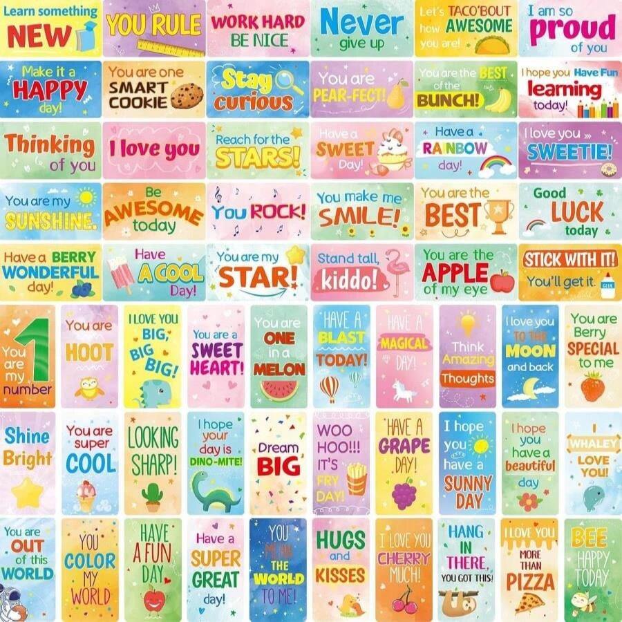 Fancy Land Lunch Box Notes For Kids Motivational Lunch Notes ...