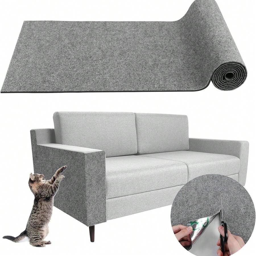 Trimable Self-Adhesive Carpet Cat Scratching Pad, Durable Anti-Scratch ...