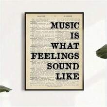 [1pc Retro Music Quote Poster] 1pc Optional Frame Canvas Poster ...
