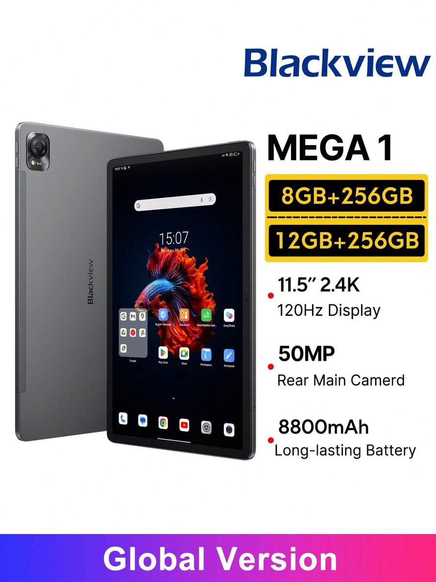 Blackview Tableta BLACKVIEW Mega 1 Versión Global 8GB+256GB/12GB+256GB ...