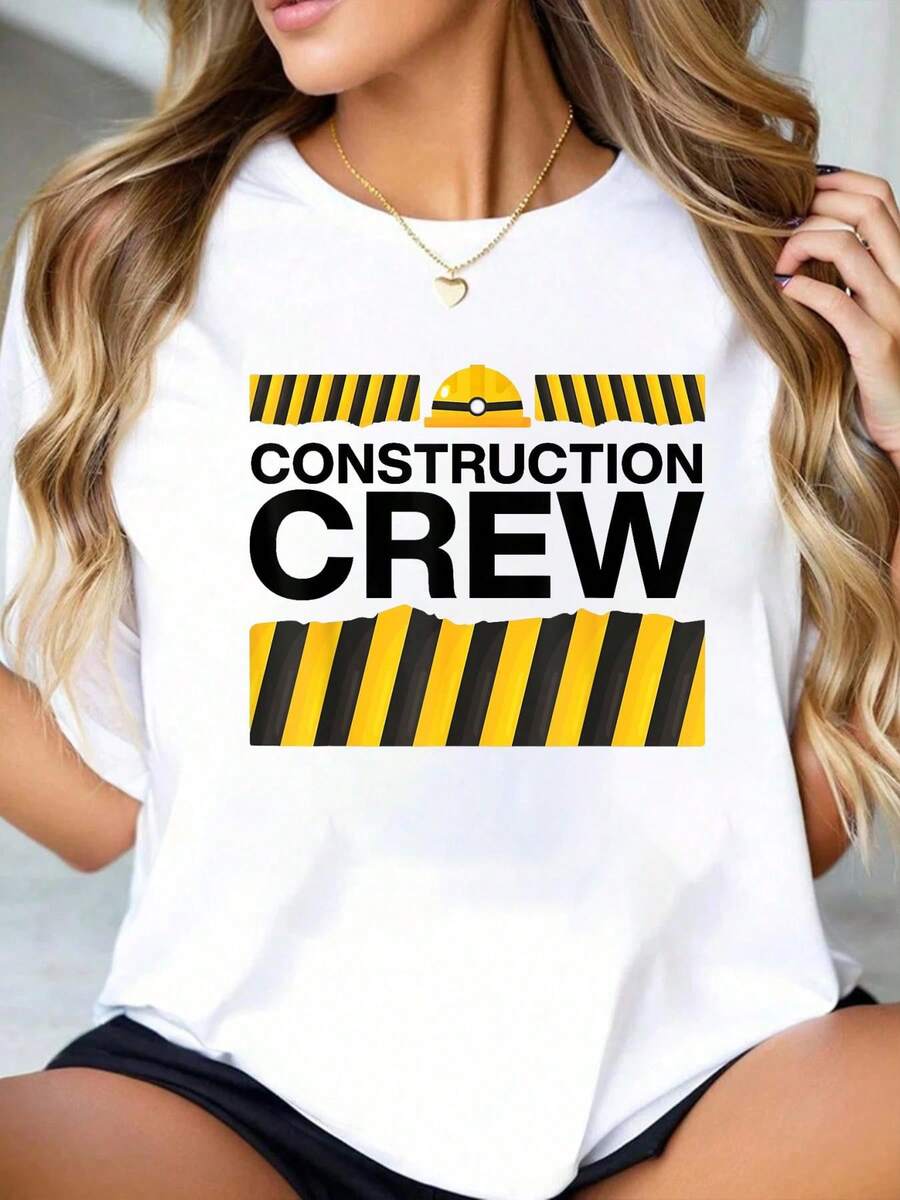 100% Cotton Construction Crew And Highway Worker Party Group Matching T ...