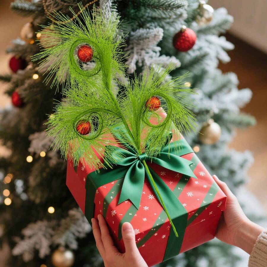 1/3Triple-Head Natural Reed Spray - Rustic Dried Reed Christmas Tree ...