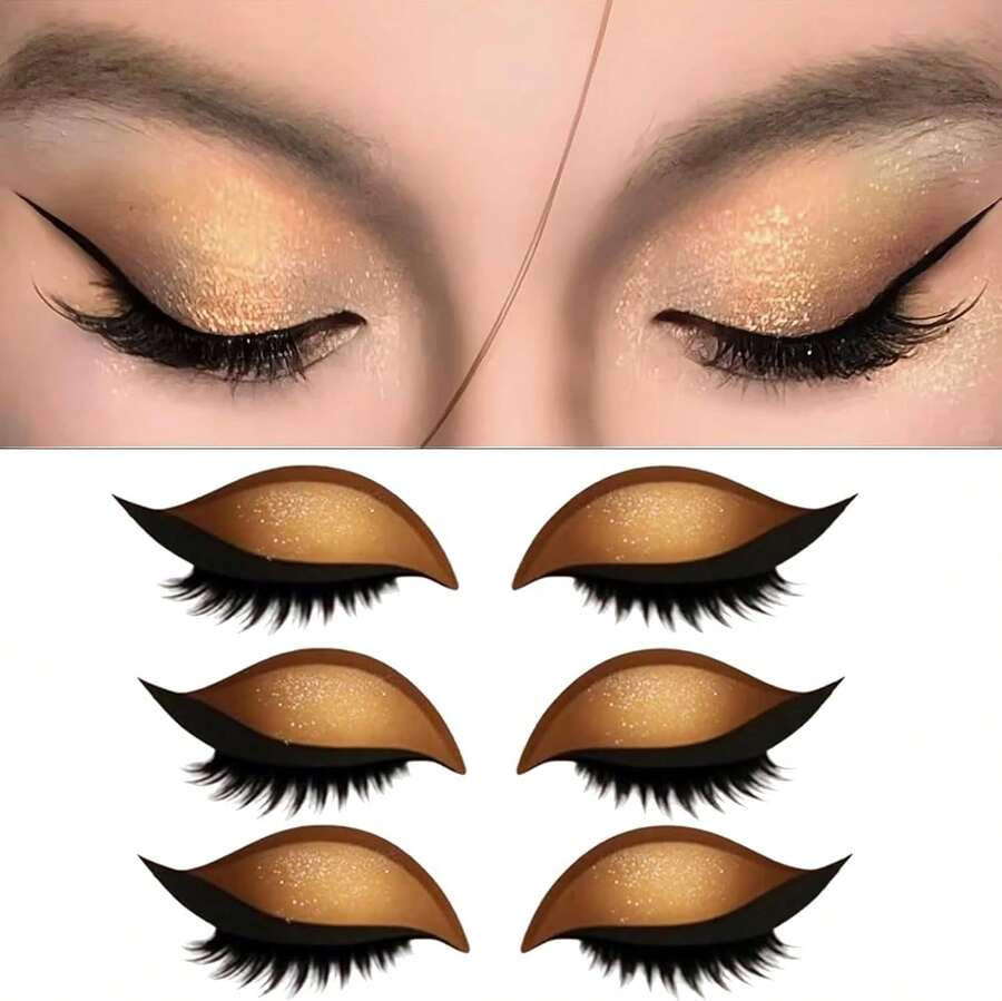 3Pairs,Lazy Eye Shadow Eyelash Patch,3-In-1 False Lashes Eyeshadow And ...