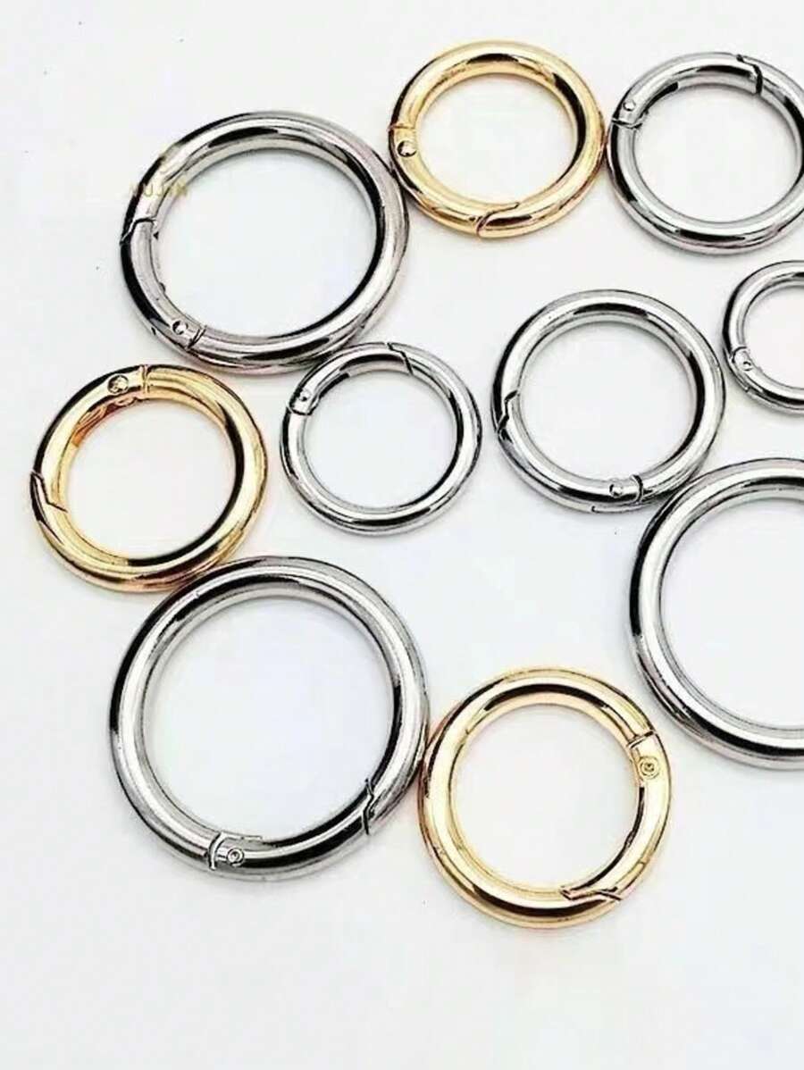 Metal Ring Spring Keychain Rings Chain Clasp Strap Hanging Loop ...