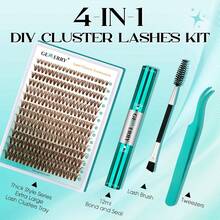 GEMERRY 280Pcs Cluster Lashes Kit Brown Lash Clusters DIY Lash ...