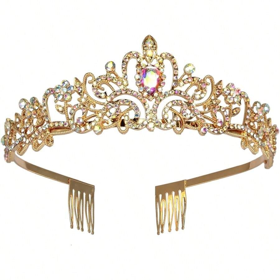 Crystal Rhinestones Wedding Tiara With Comb For Bridal Wedding Princess ...