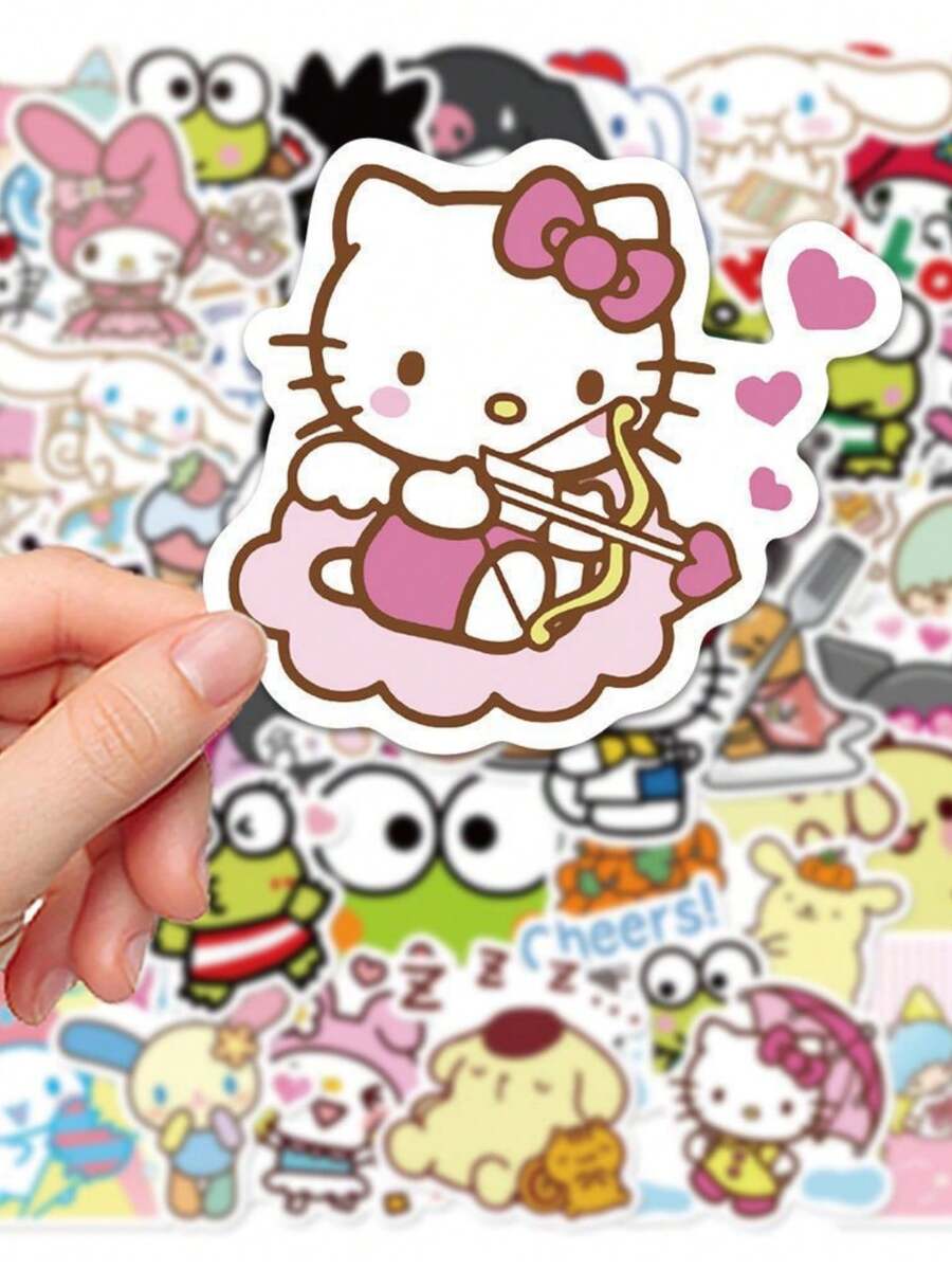 Sanrio 100 PCS Sanrio Cute Mixed Cartoon Stickers Personalized Notebook ...