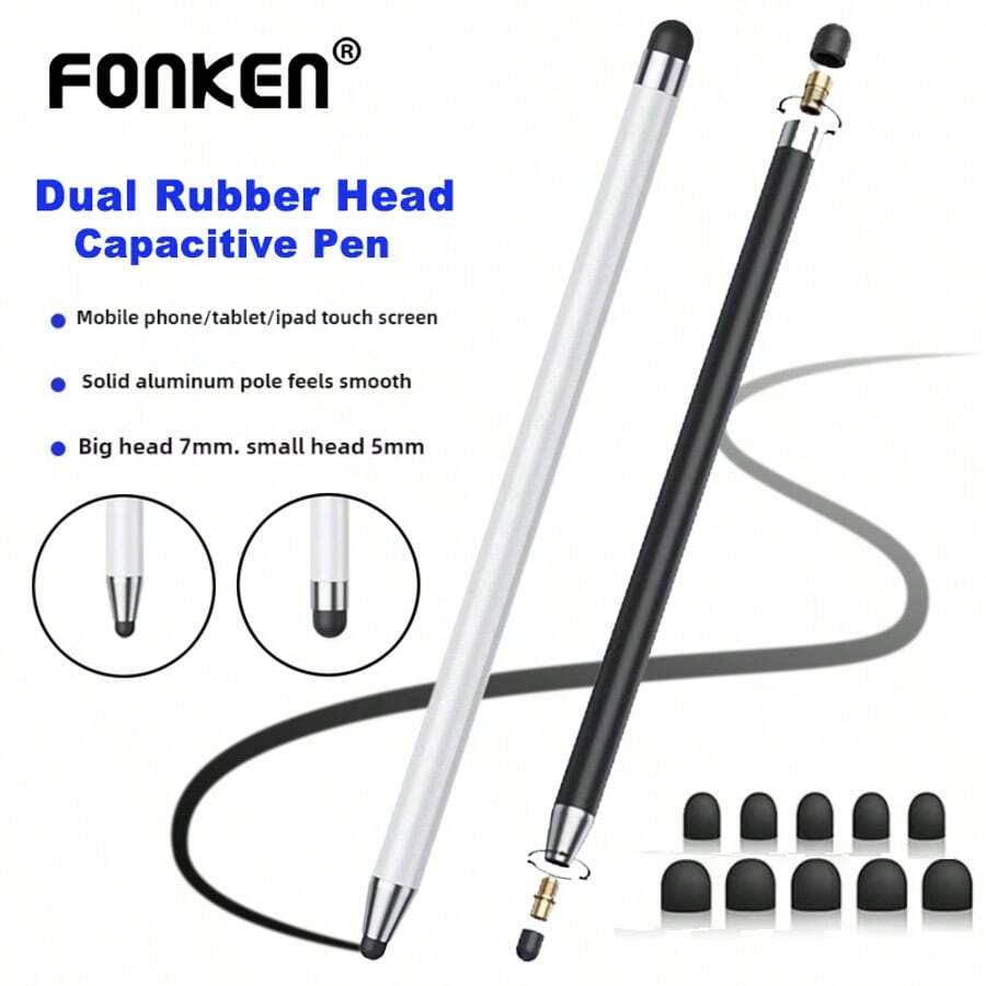 Universal Touch Screen Pencil Dual Rubber Head Capacitive Stylus Pen ...