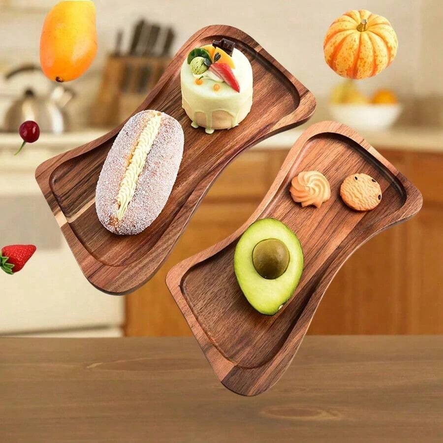 Wespentaillen-Holztablett mit Wespentaillen-Design und einer nach innen ...