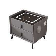 Aimall Smart Nightstand With Lock -Leather Bedside Table With Wireless ...