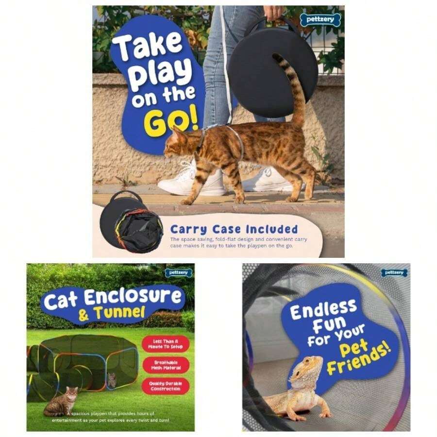 Outdoor Cat Enclosure Portable Catio Playground For Cat Run, Kitty And ...