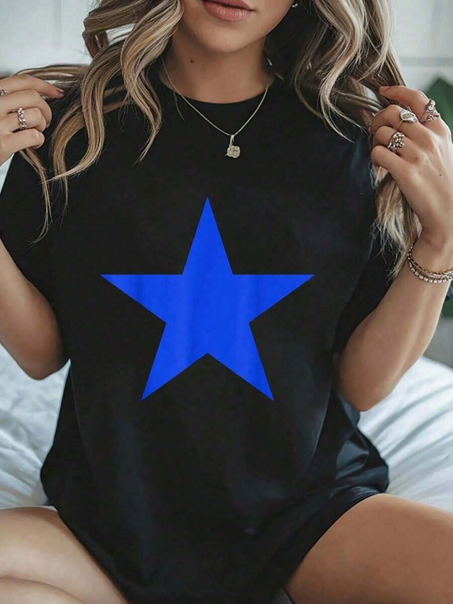 100% Cotton Royal Blue Star T-Shirt - Royal Blue Star Shirt T-Shirt ...
