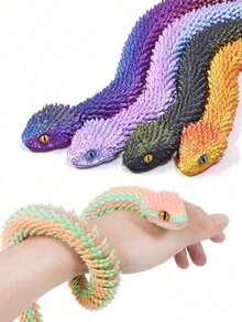 2/3pcs 30cm Curly Snake Statue - 3D Printed Soft Posable Snake Toy With ...