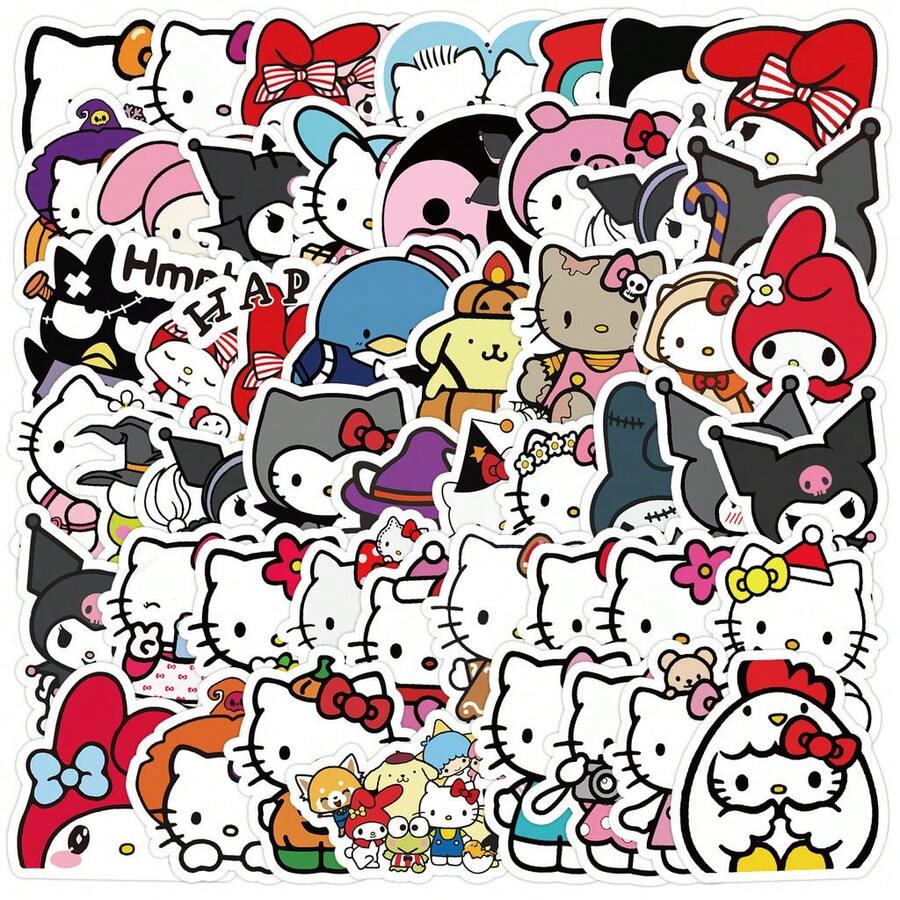 Sanrio 50PCS Cute Cartoon Sanrio Waterproof Graffiti Sticker Packs For ...