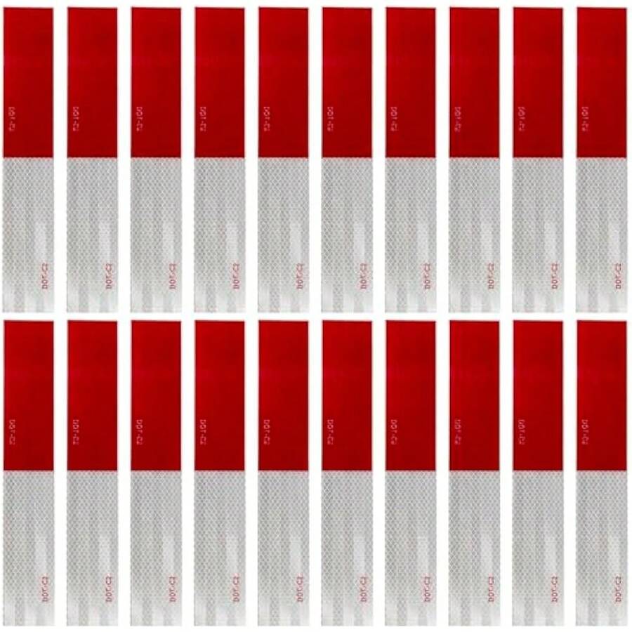 DOT-C2 Reflective Tape, 2" X 12" X 20 Pack, Conspicuity Red White ...