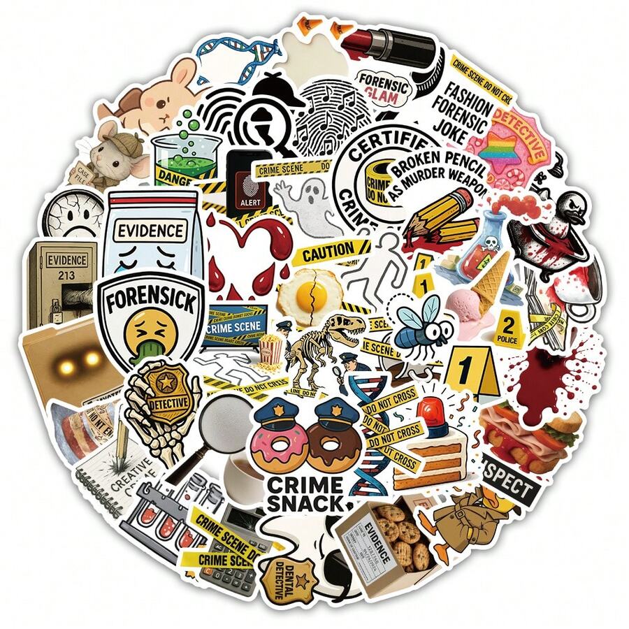 54 piezas de pegatinas con temática de crimen cool: calcomanías de ...