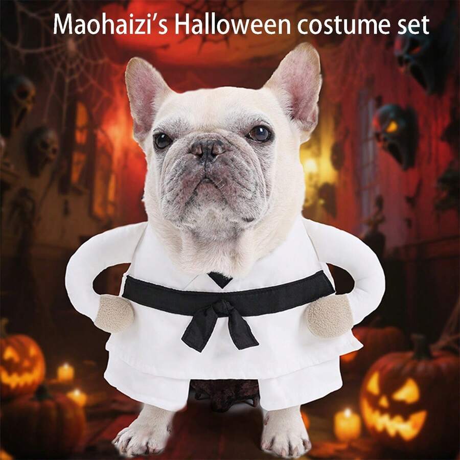 Funny Dog Clothes Halloween Martial Arts Themed Costume Adjustable Soft ...