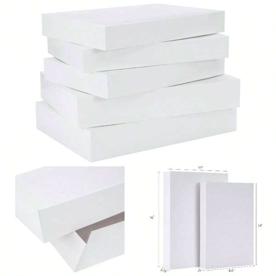5 Boxes Assorted Sizes3 Boxes 14 2 Boxes 16 White Boxes With Lids ...