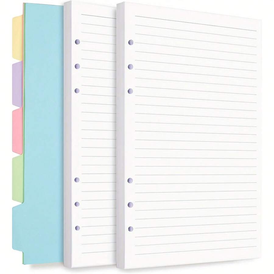 45 fogli di ricarica A5, per inserti di planner, carta a griglia con 6 ...