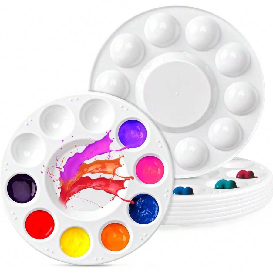 8Pcs Paint Tray Palettes, Plastic Paint Pallets, Watercolor Palette ...