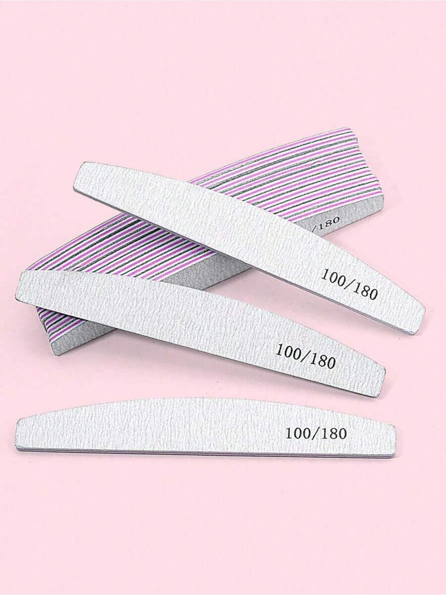 5/15/25pcs Nail Files, 100/180 Grit Nail Files And Buffing Blocks ...