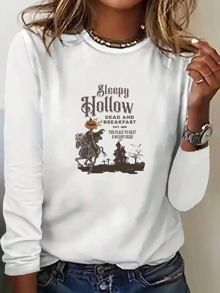 Women's Halloween Costume Party Outfit - Long Sleeve Shirt With "Sleepy ...
